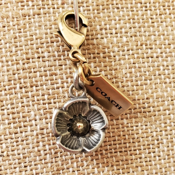 Coach | Accessories | Rare Coach Tea Rose Flower Dinky Rogue Mini Charm ...